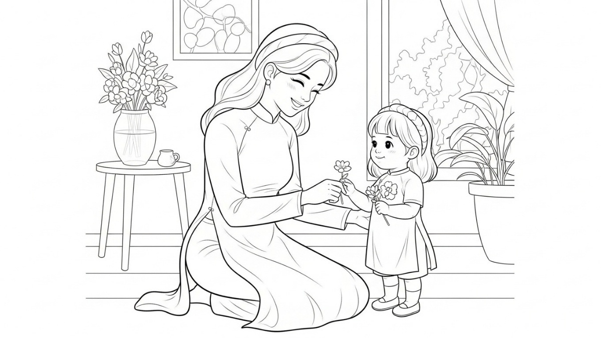 100+ mẫu tranh tô màu ngày 20/10 ý nghĩa và đơn giản